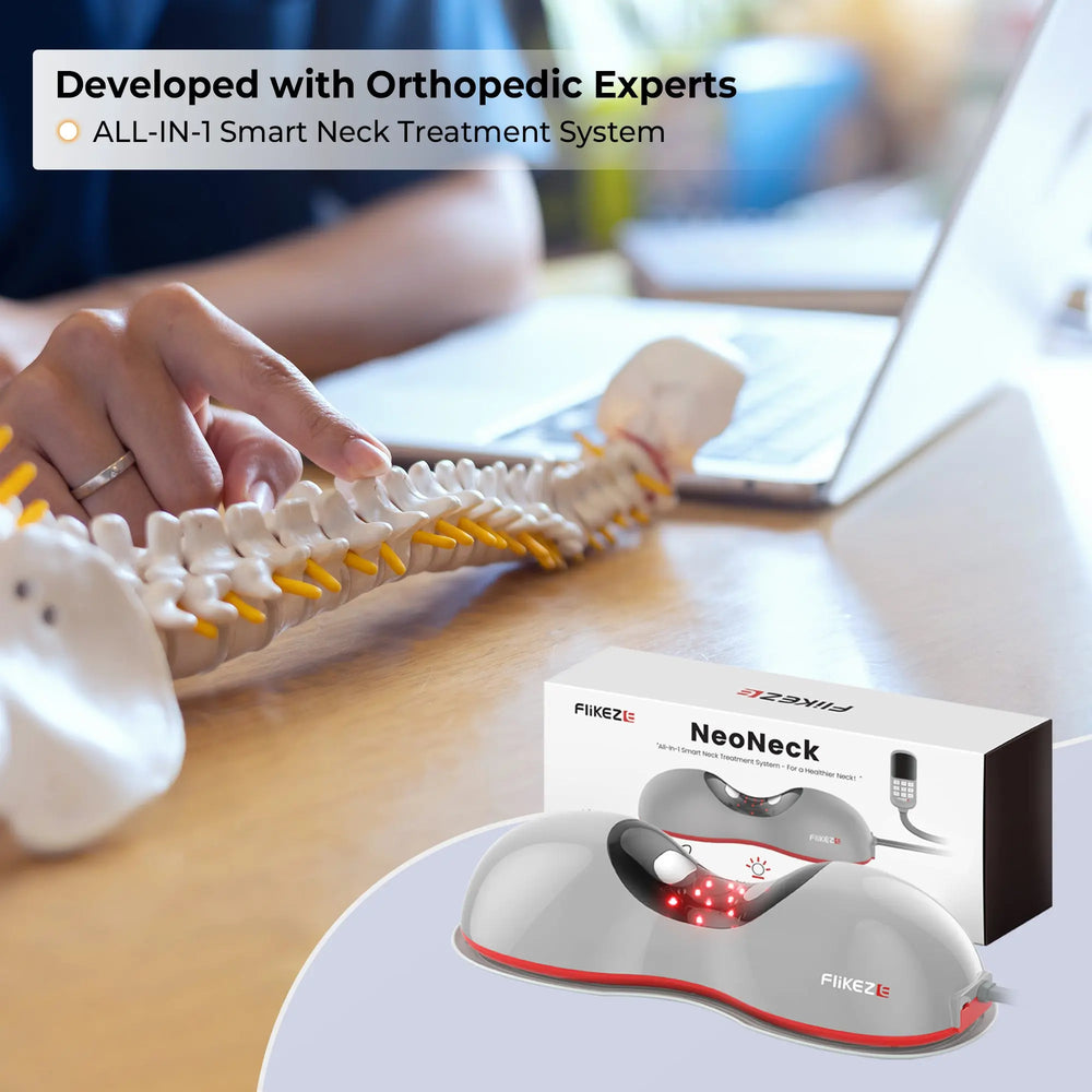 FliKEZE NeoNeck – Dynamic Traction Neck Device with Red Light